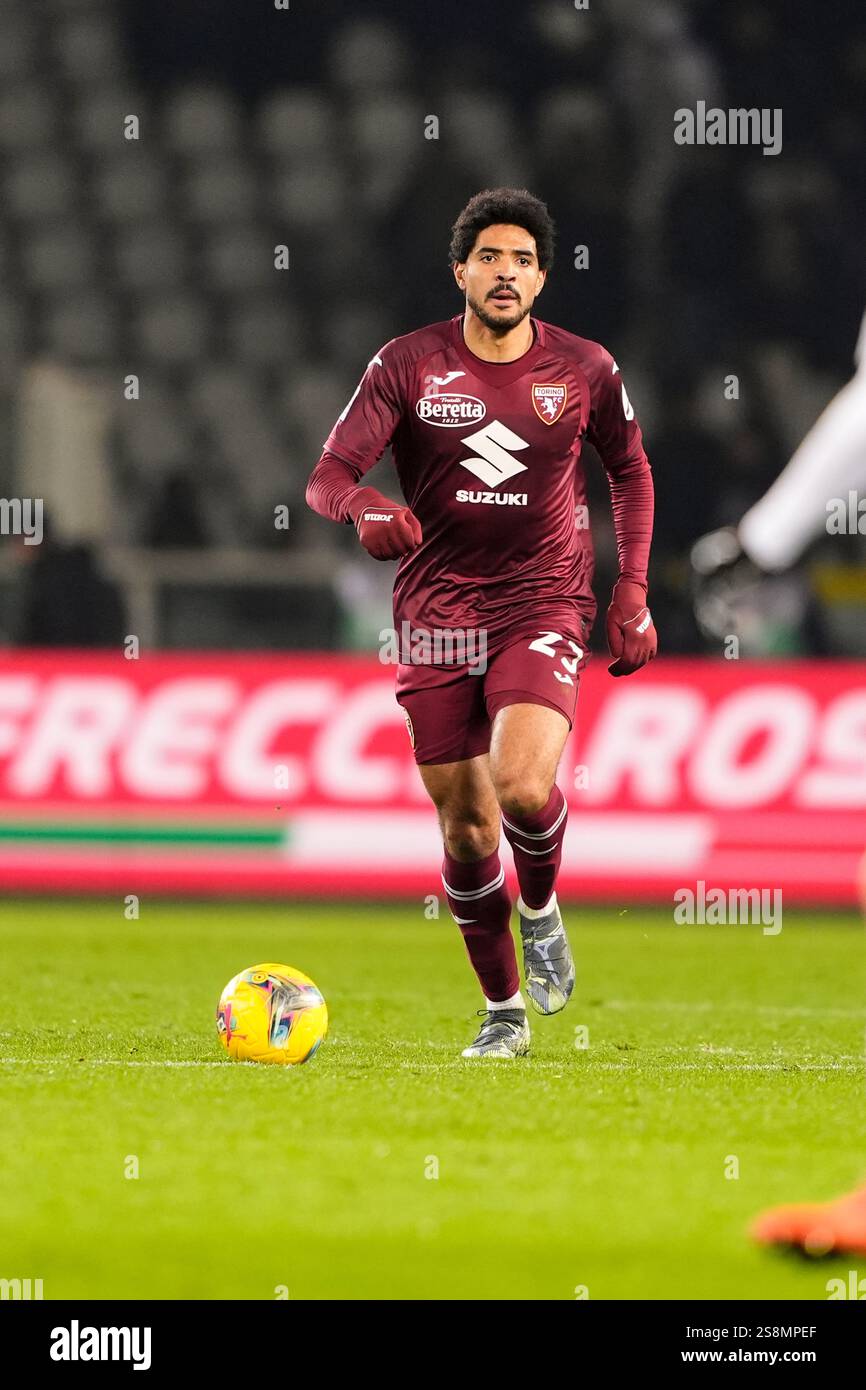 Torino, Italia. 11th Jan, 2025. Torino's Saul Coco during the Serie A ...