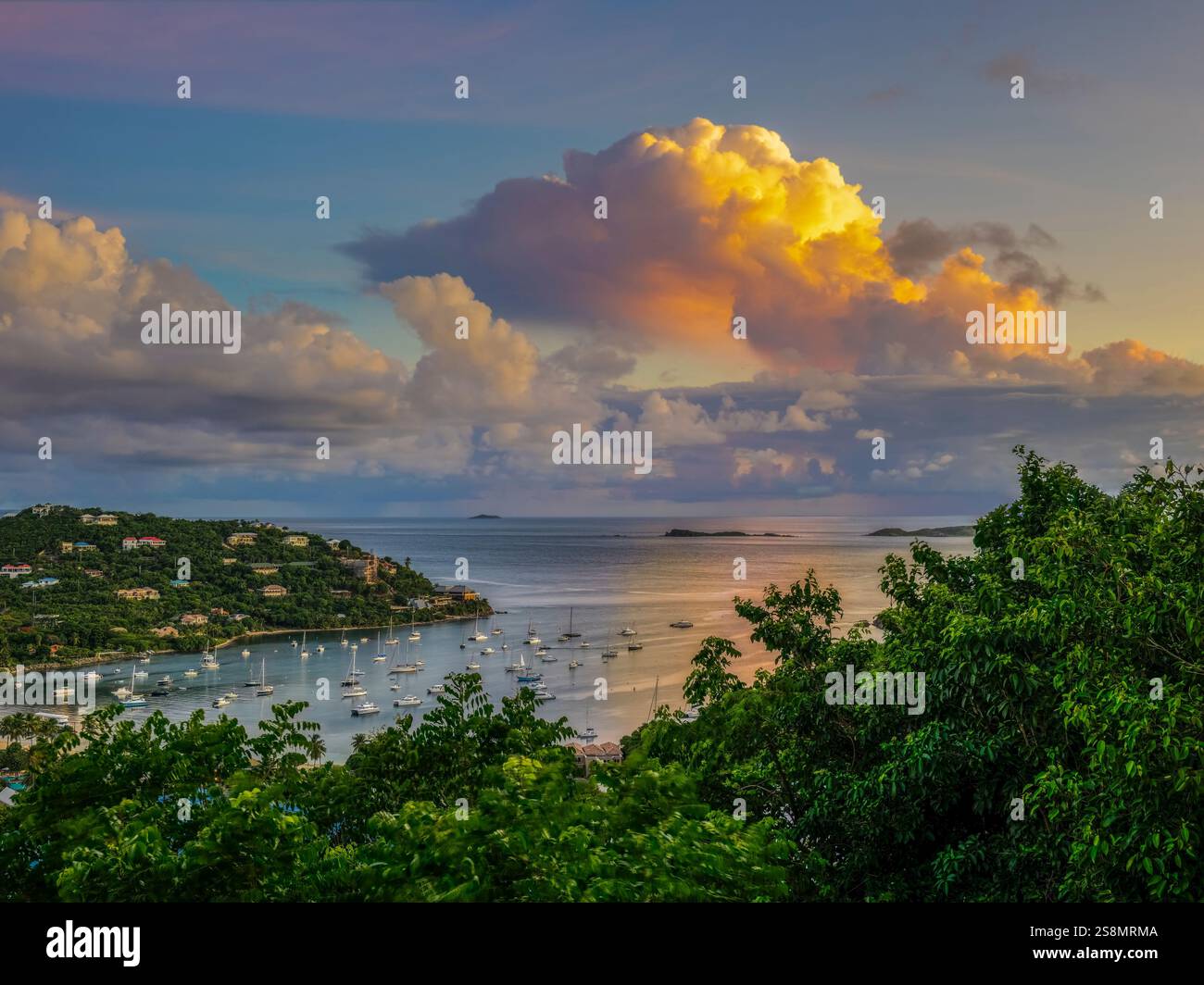 Sunset above sea, St John, US Virgin Islands Stock Photo - Alamy