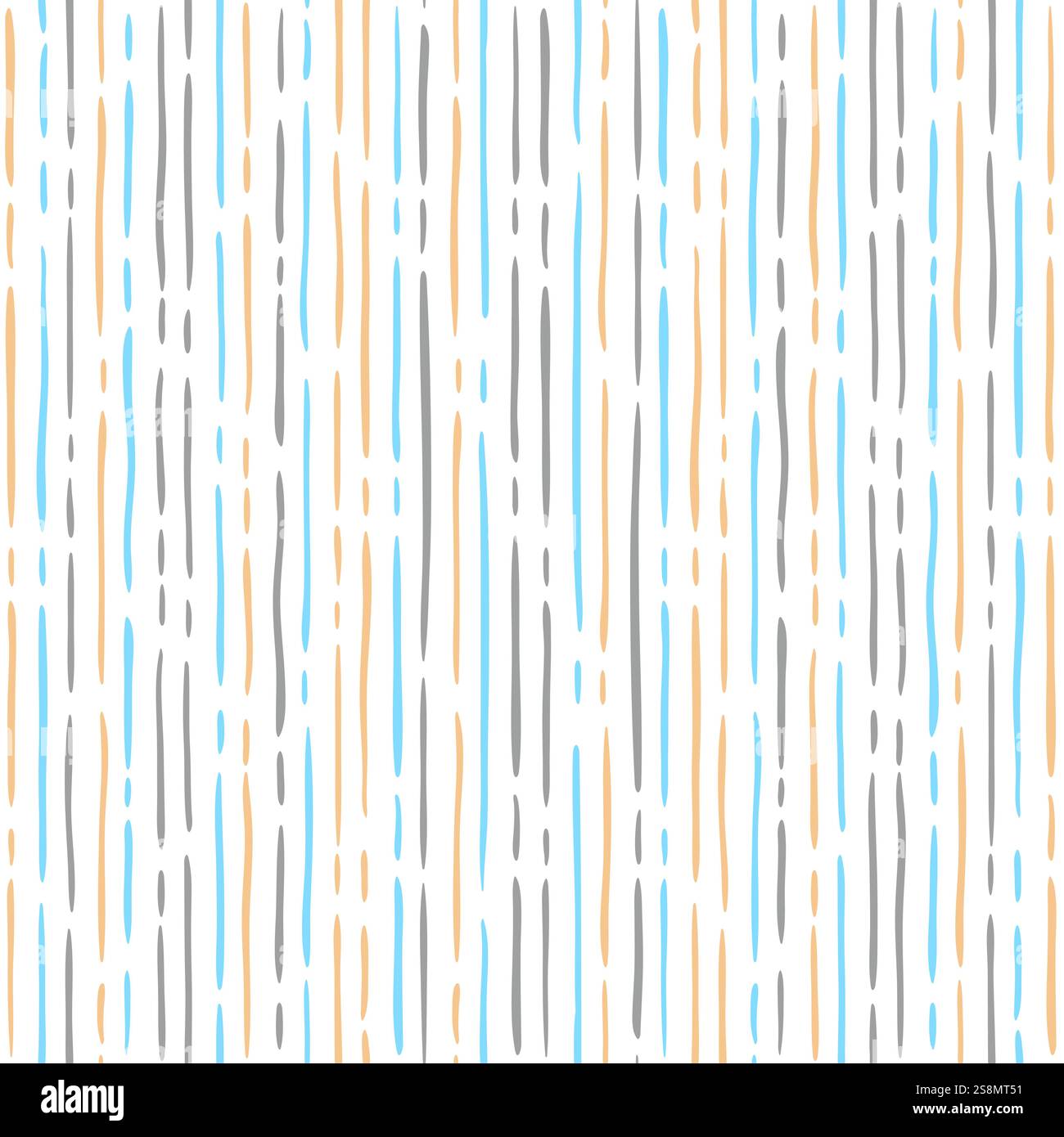 Seamless pattern. Colored thin fuzzy vertical lines are broken in ...
