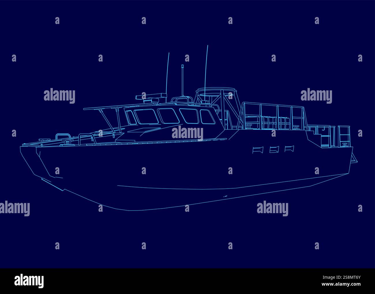 Motor boat drawing hi-res stock photography and images - Alamy
