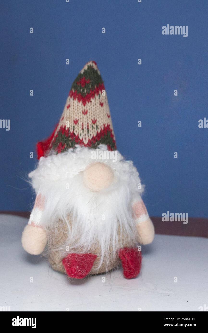 Christmas gnome on table Stock Photo - Alamy
