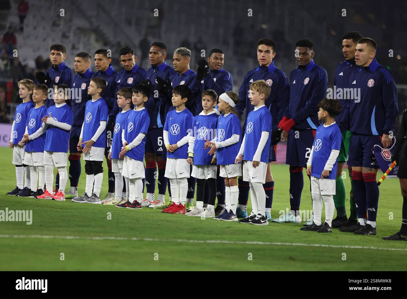 Orlando, FL: The Costa Rican players listen to their National Anthem ...