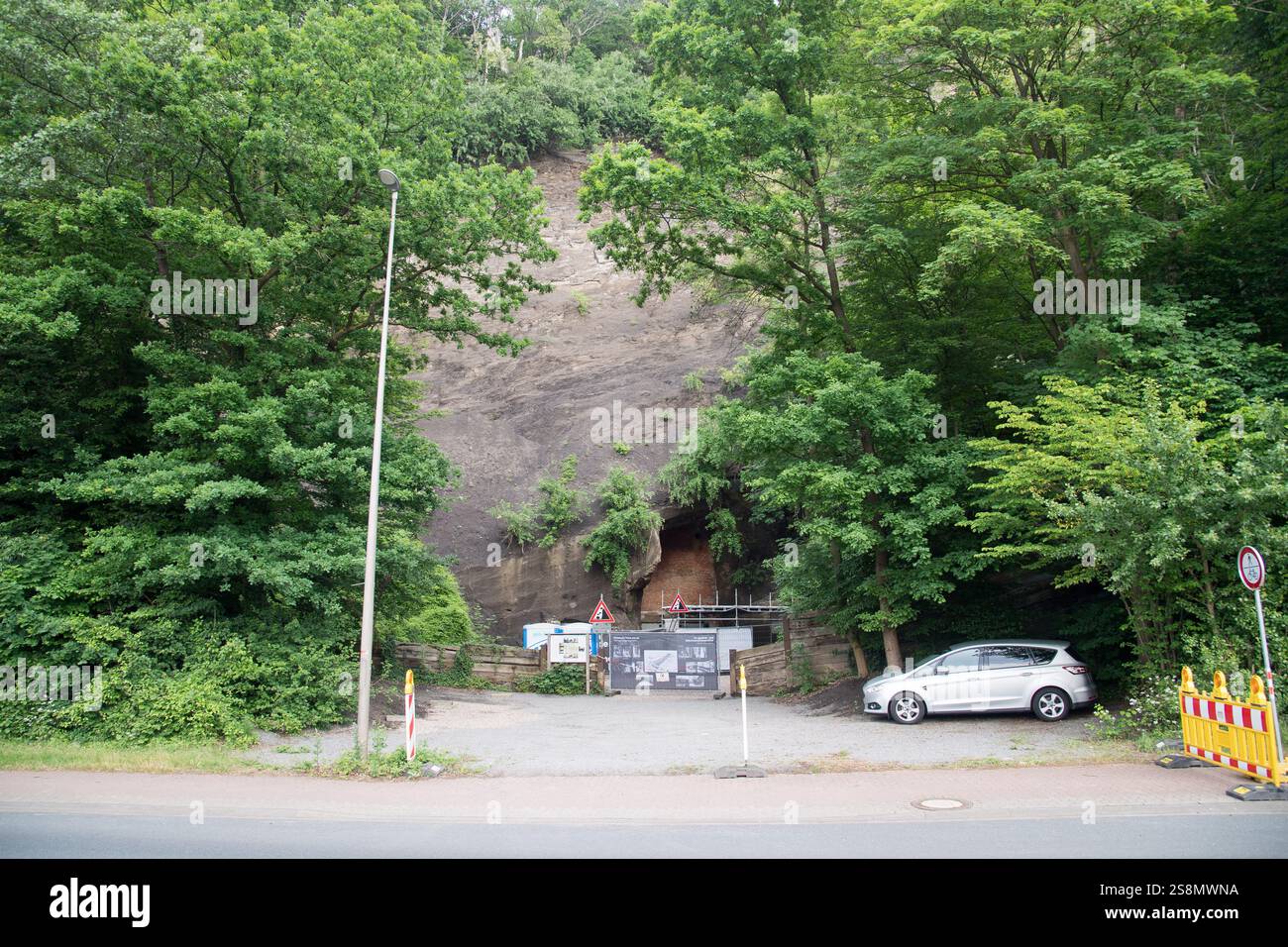 Entrance to Nazi German secret underground oil refinery codename Dachs ...