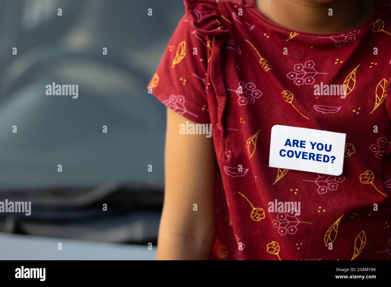 A child creating an awareness about insurance by questioning Are you ...