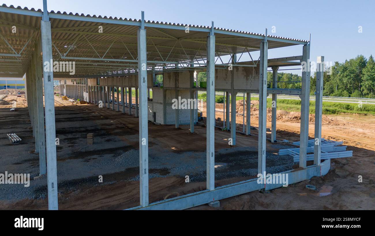 Structural columns partially constructed building hi-res stock ...