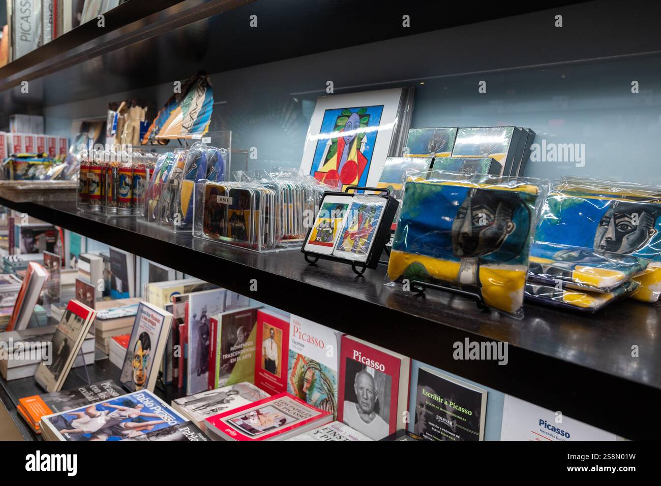 Malaga, Spain, 30 Dcember 2024 postcards, copies and posters of Picasso ...