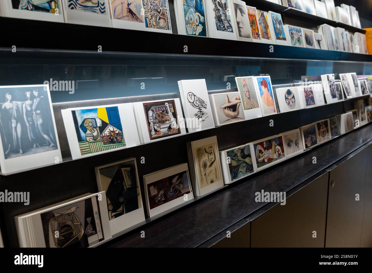 Malaga, Spain, 30 Dcember 2024 postcards, copies and posters of Picasso ...