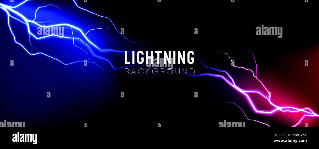 Lightning versus. Blue and red thunderbolt strikes collision, vs battle ...