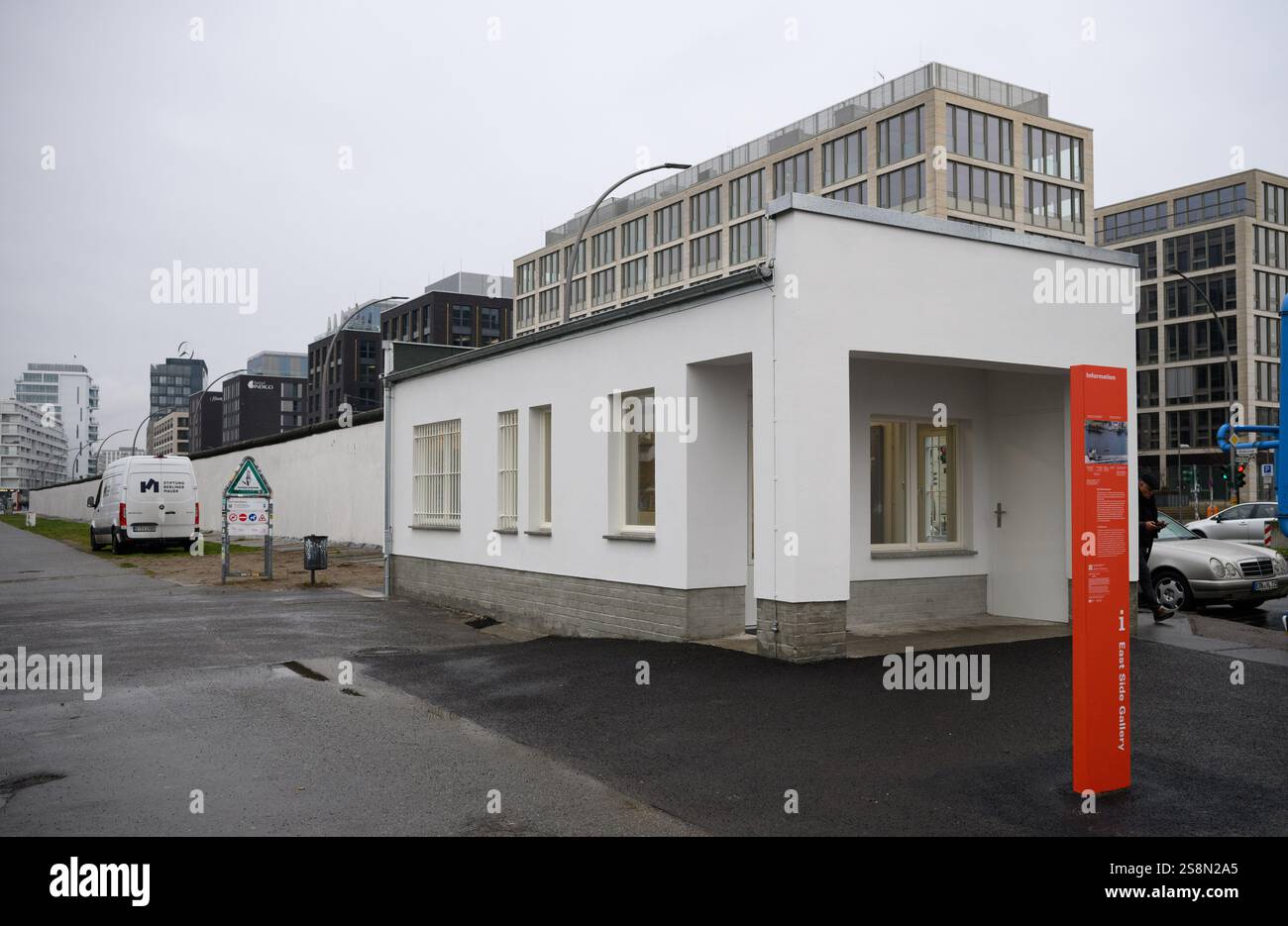 23 January 2025, Berlin: The listed gatehouse in the former border ...