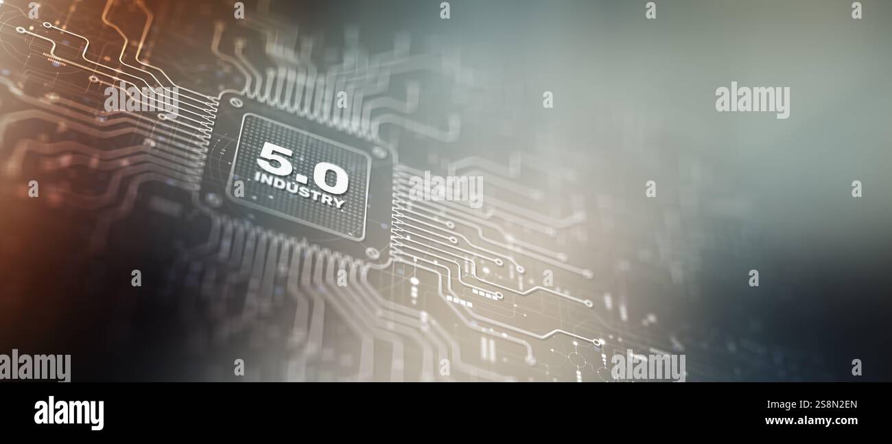 Industry 5 Human-Centric Manufacturing Illustrated on a Processor Stock ...