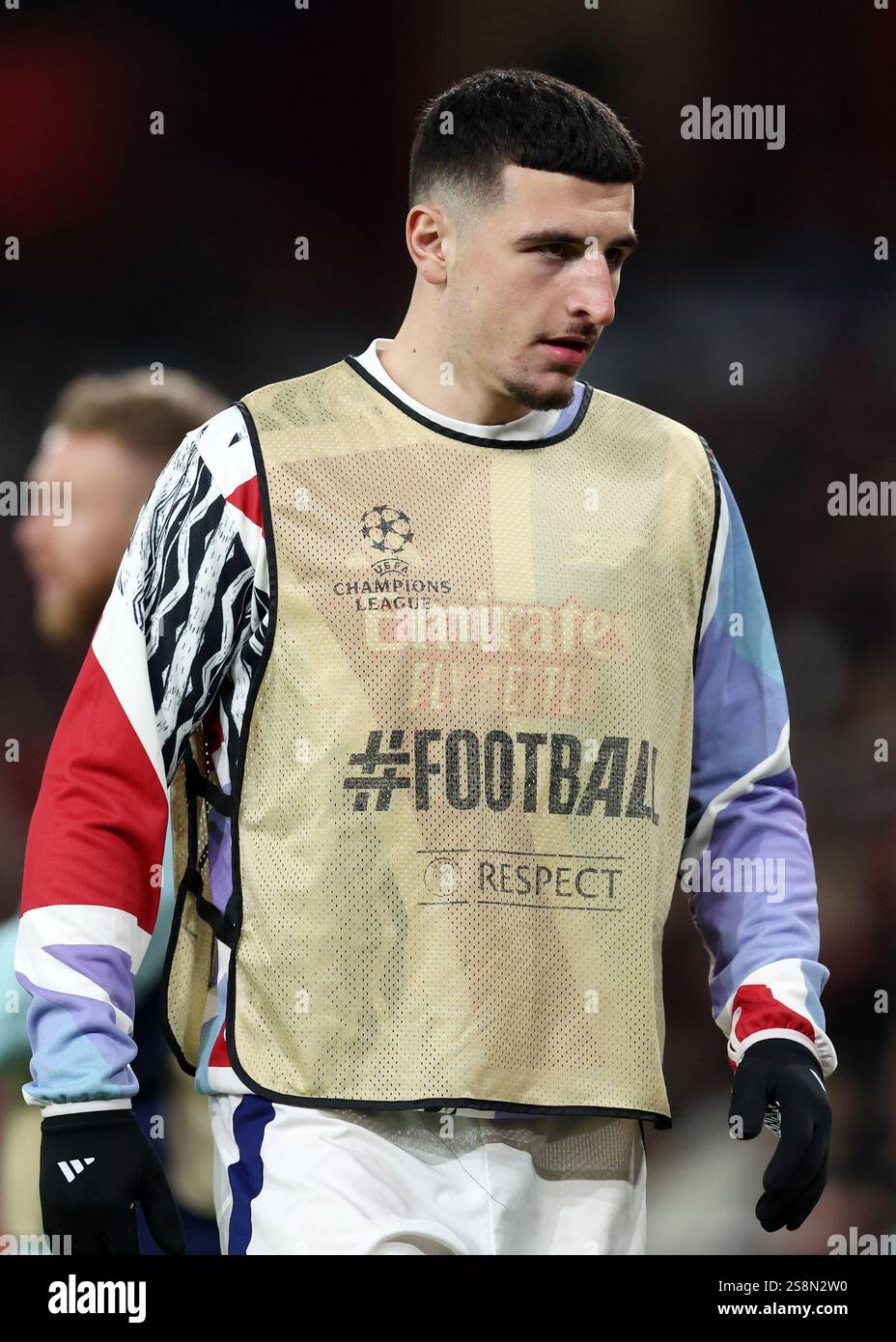 London, UK. 22nd Jan, 2025. Arsenal's Maldini Kacurri during the UEFA ...