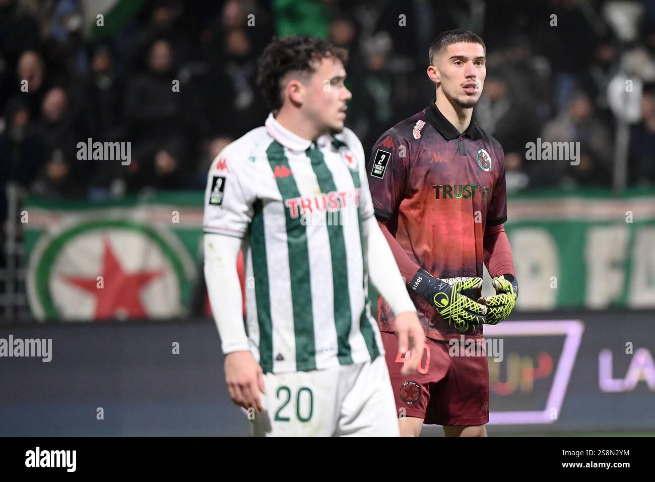 40 Robin RISSER (red) during the Ligue 2 BKT match between Red Star and ...