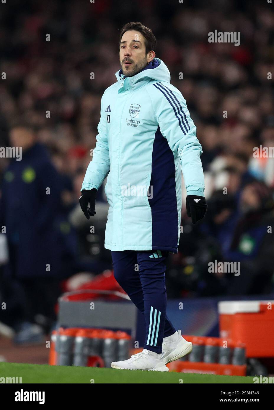 London, UK. 22nd Jan, 2025. Nicolas Jover set piece coach of Arsenal ...