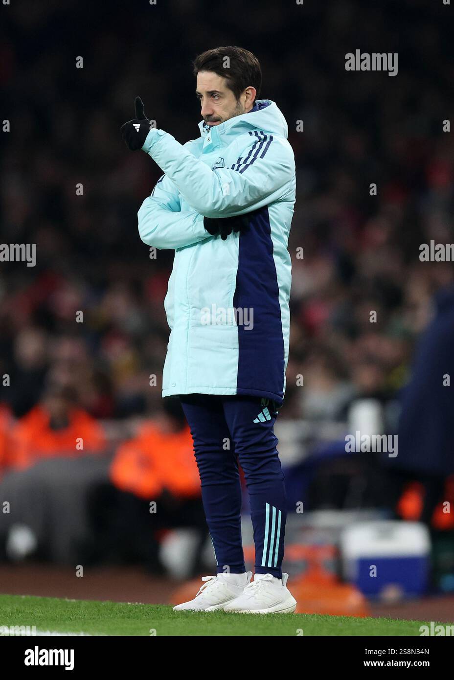 London, UK. 22nd Jan, 2025. Nicolas Jover set piece coach of Arsenal ...