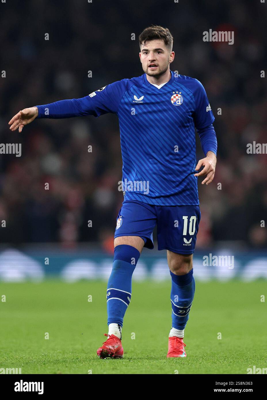 London, UK. 22nd Jan, 2025. Dinamo's Martin Baturina during the UEFA ...