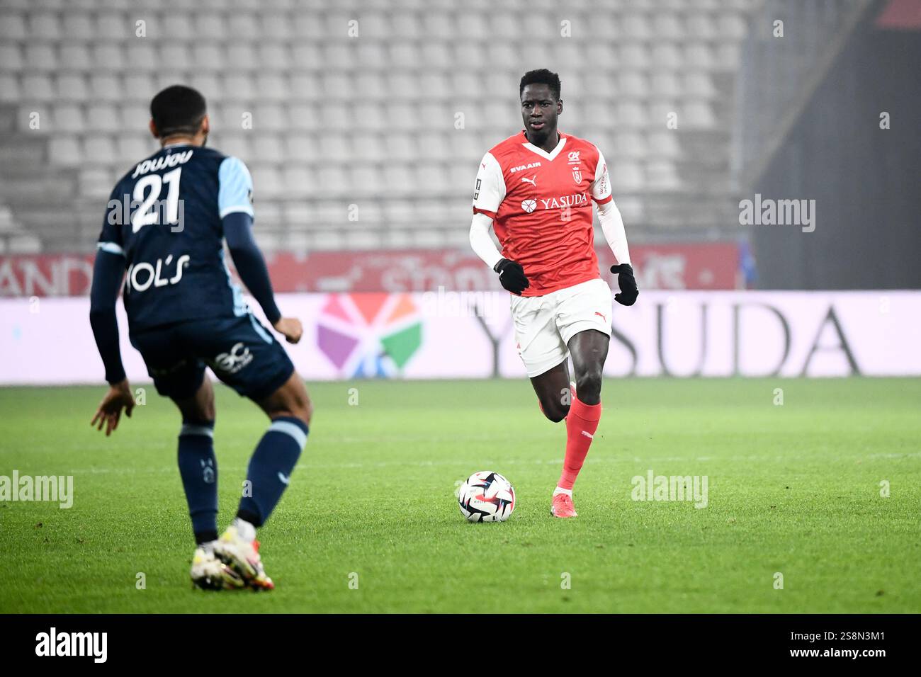 02 Joseph OKUMU (sdr) during the Ligue 1 MCDonald's match between Reims ...