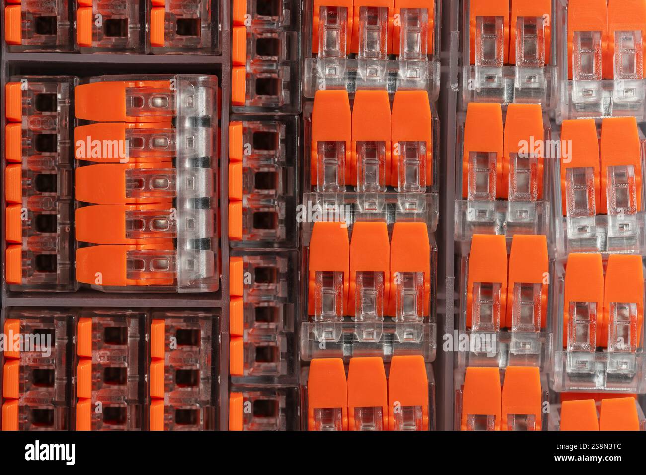 Plastic storage box for different types of electrical wire connectors ...