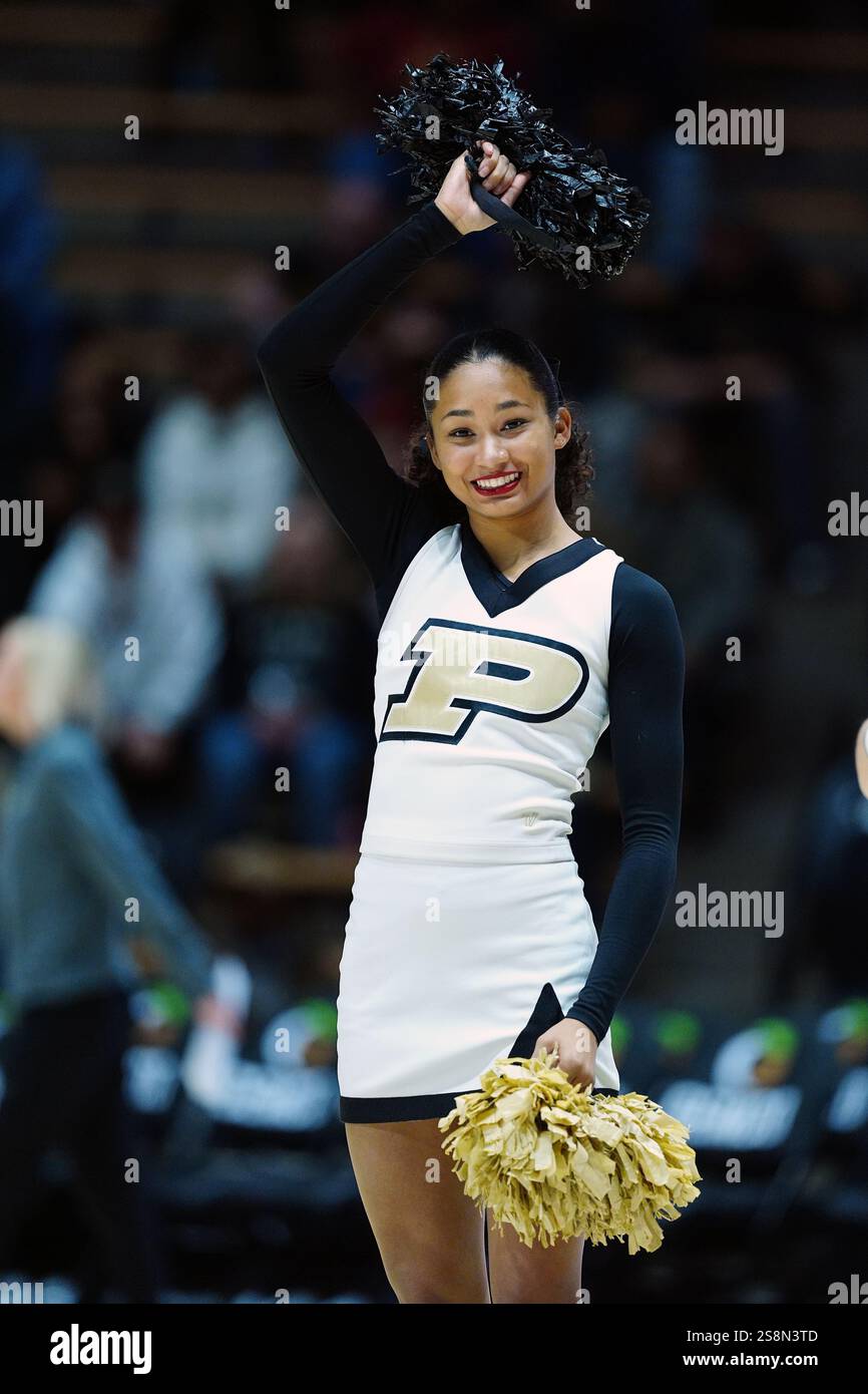 WEST LAFAYETTE, IN - JANUARY 22: Purdue Boilermakers cheerleader ...