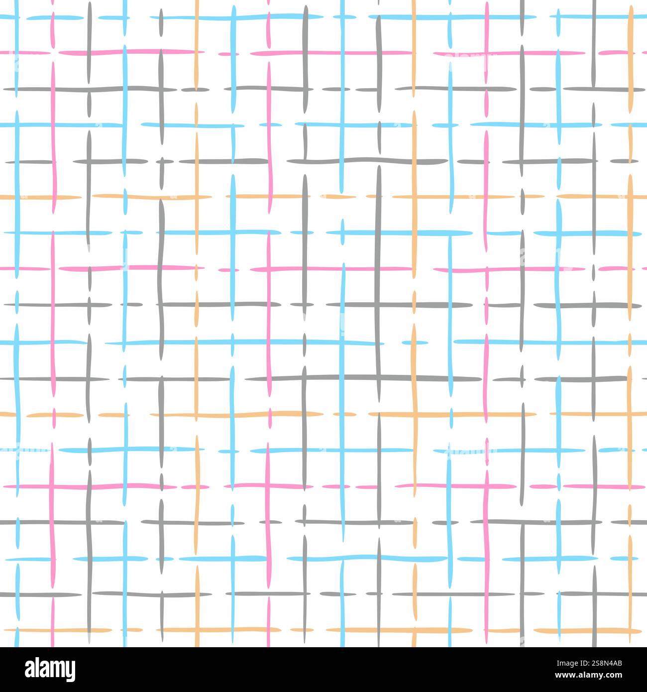 Color grid background, sketch style illustration of color line on white ...