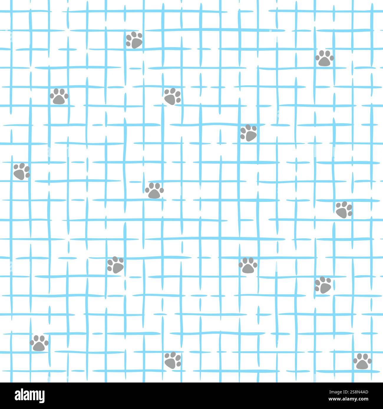 Blue grid background, sketch style illustration of color line on white ...