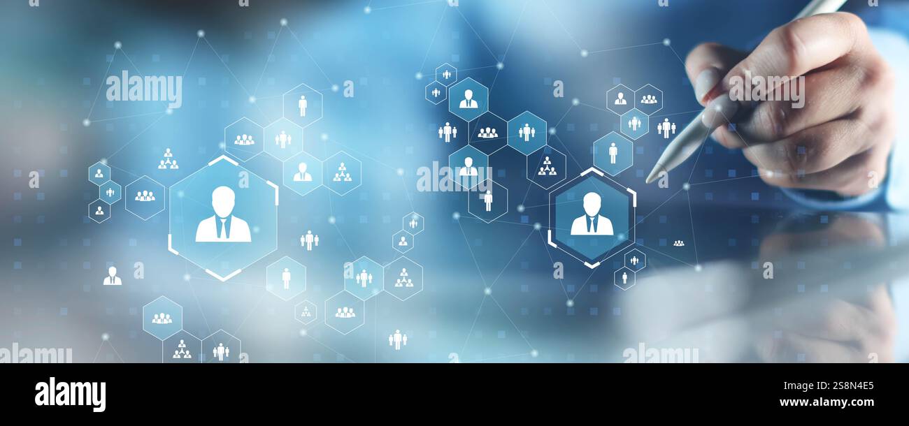Human Resources Management Network Visualization Stock Photo - Alamy