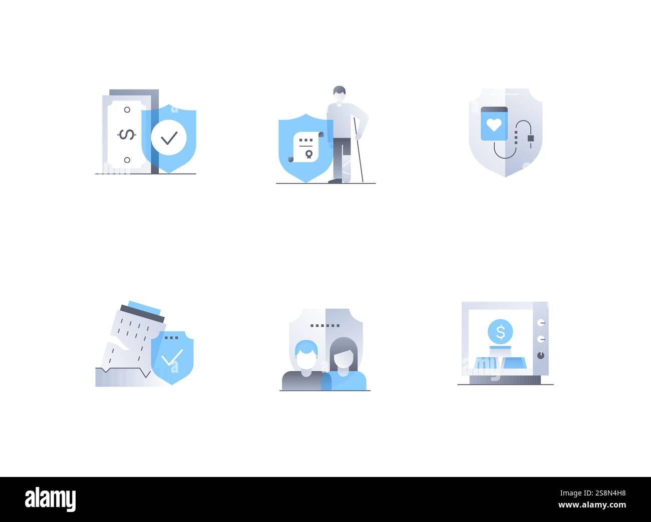 Insurance agreement icons Cut Out Stock Images & Pictures - Alamy