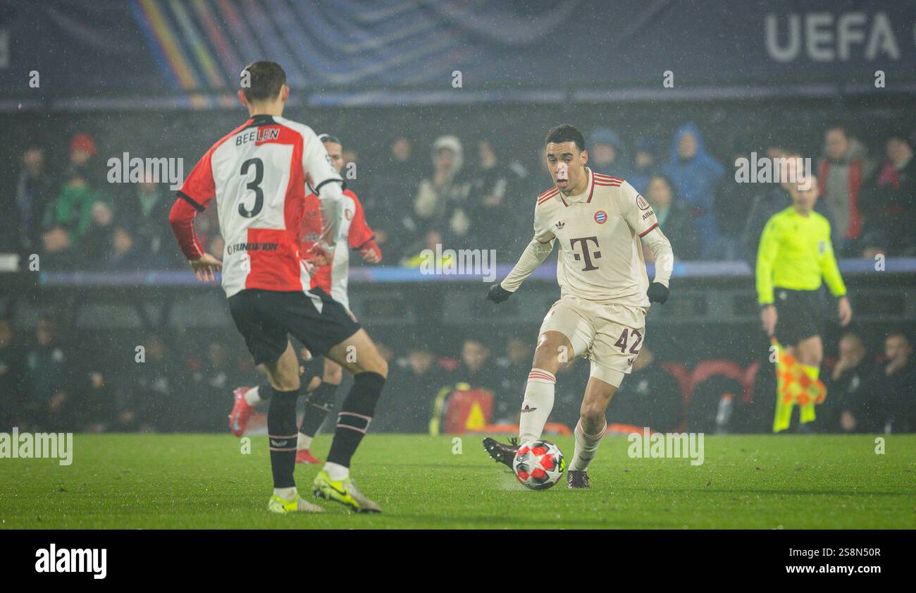 Rotterdam, Netherlands. 22nd Jan 2025. Jamal Musiala (FCB) Feyenoord ...