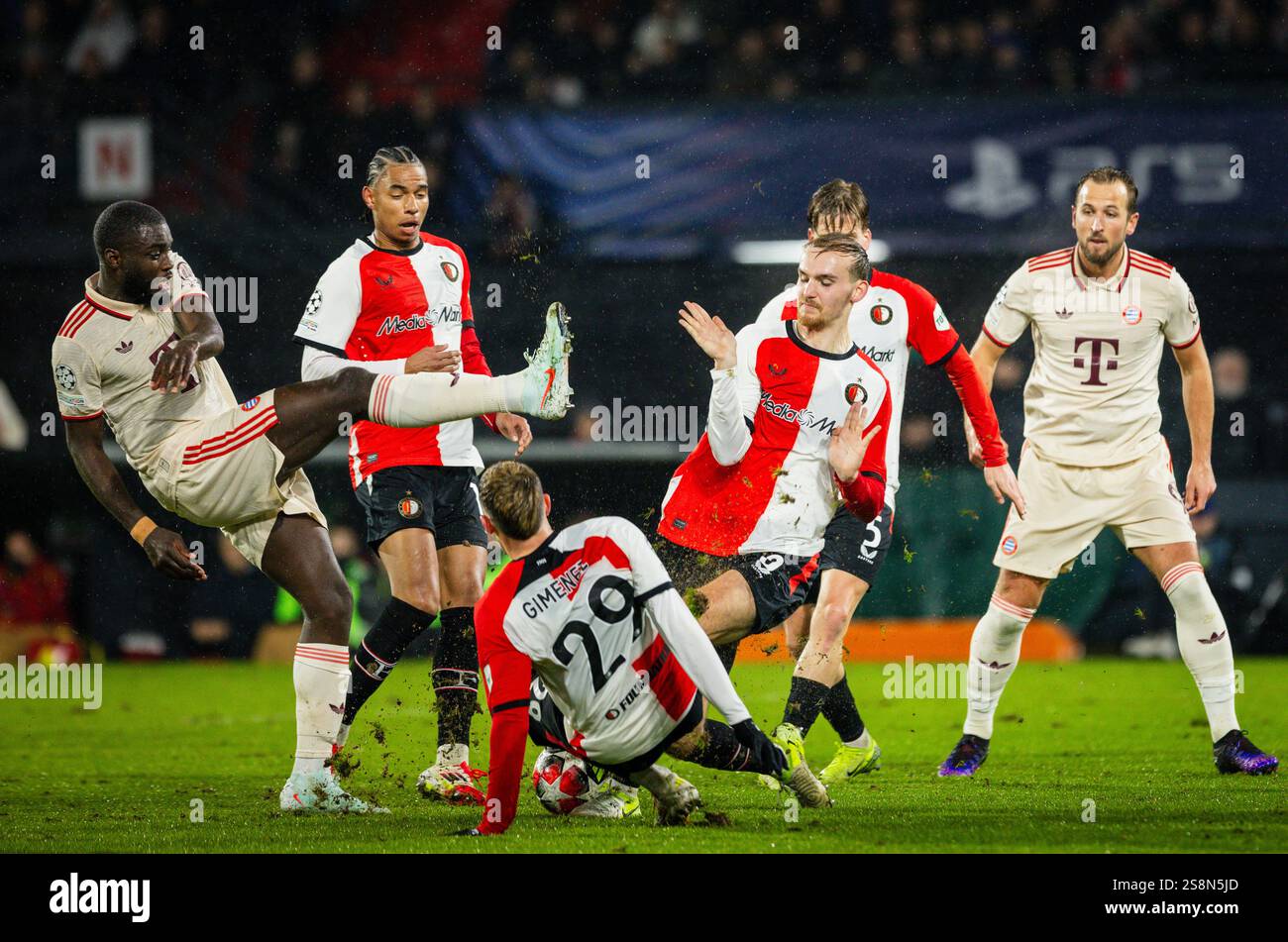 Rotterdam, Netherlands. 22nd Jan 2025. Dayot Upamecano (FCB) Santiago ...