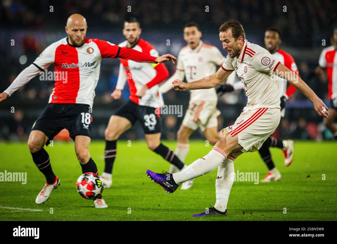 Rotterdam, Netherlands. 22nd Jan 2025. Harry Kane (FCB) Gernot Trauner ...