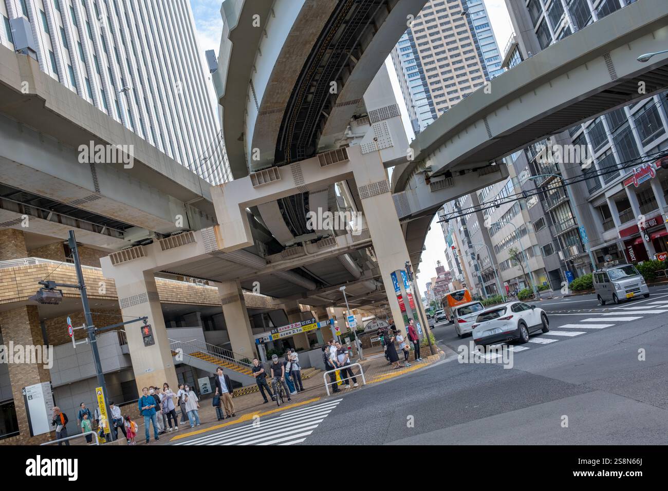 Overhead Railway Tracks in Ikebukuro Tokyo Japan Stock Photo - Alamy