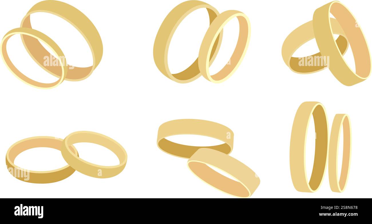 Rings set in gold Cut Out Stock Images & Pictures - Alamy