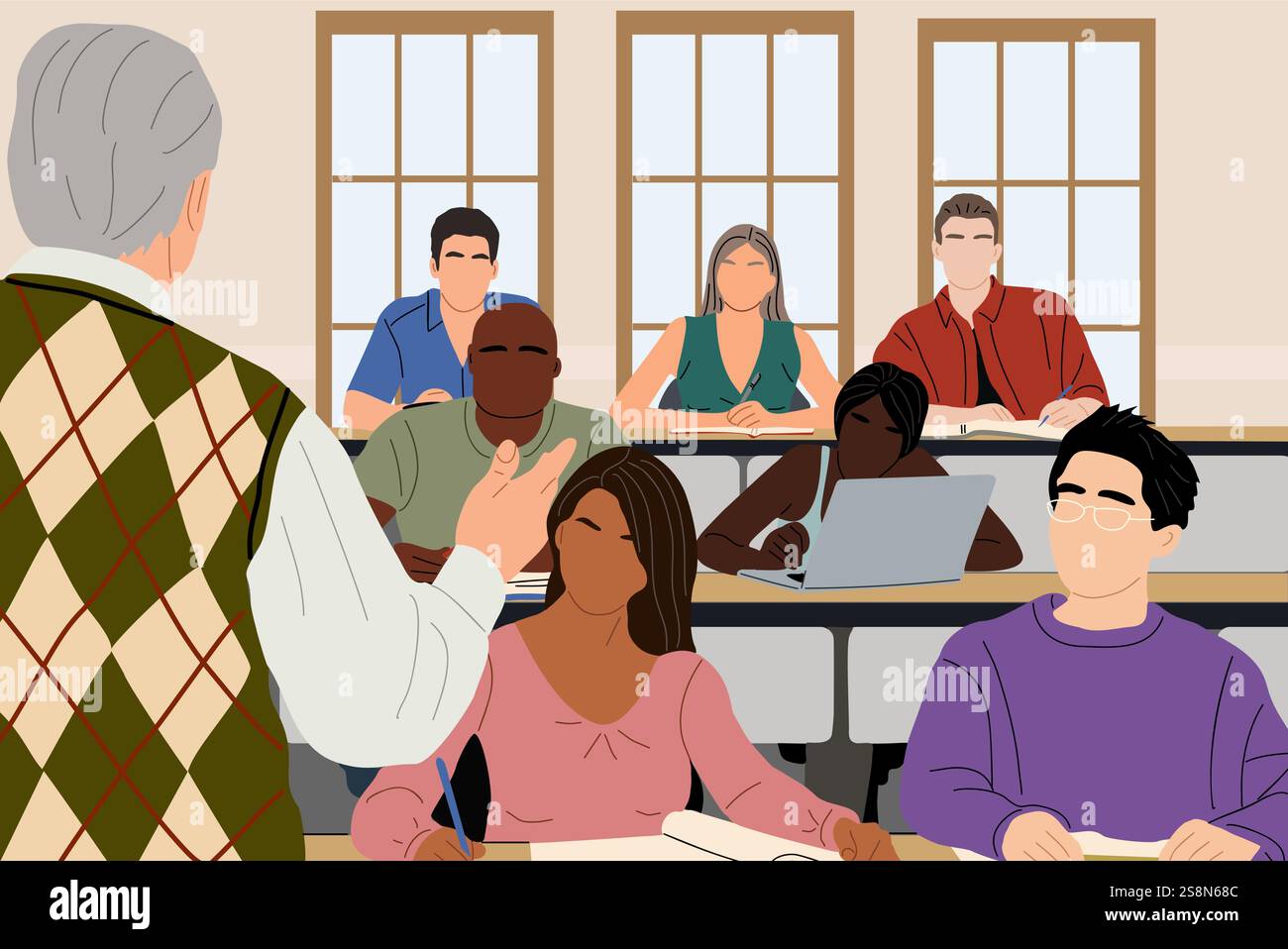 High School Students in Lecture Hall Auditorium Stock Vector Image & Art - Alamy