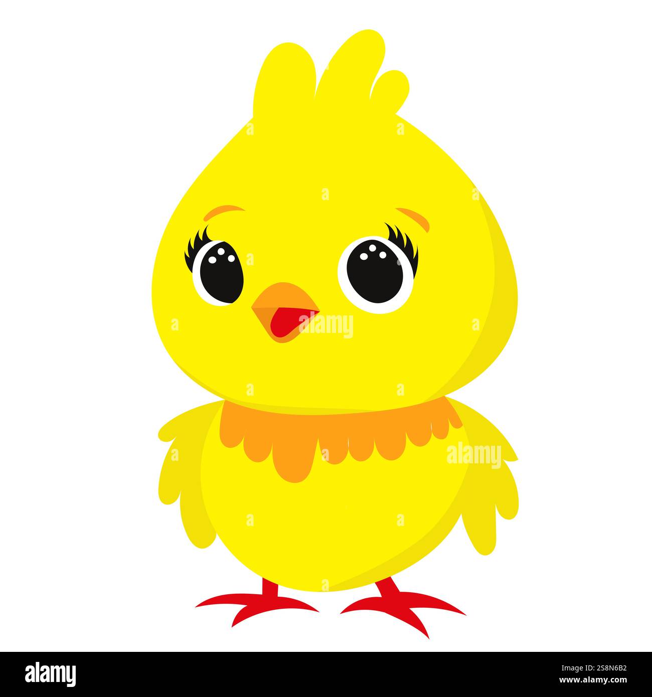 cartoon chicken character in flat style, vector Stock Vector Image ...