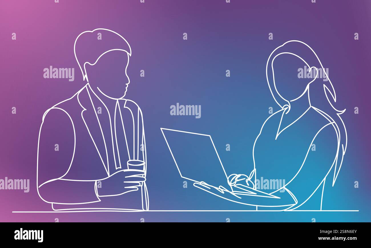 Single person working on Stock Vector Images - Alamy