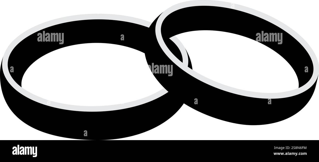 wedding rings silhouette design vector isolated Stock Vector Image ...