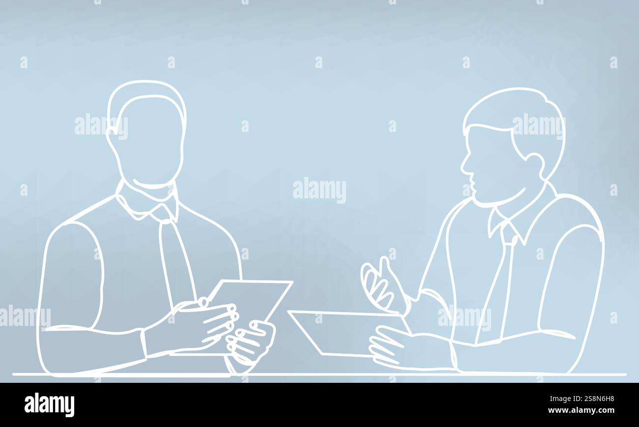 people communicate sketch continuous line drawing Stock Vector Image ...