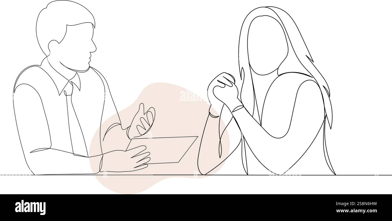 people working continuous line drawing, vector Stock Vector Image & Art ...