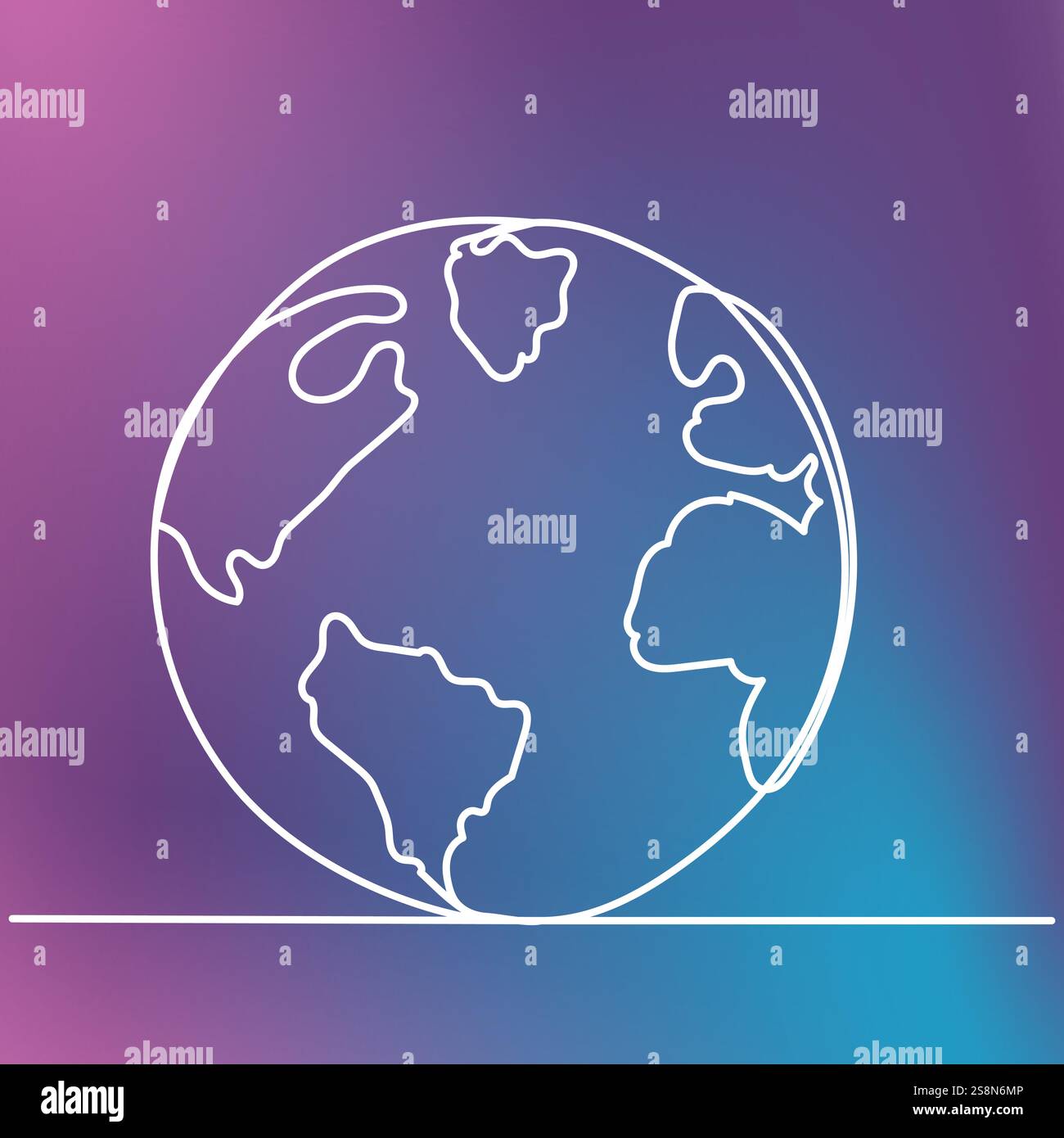 earth sketch continuous line drawing, vector Stock Vector Image & Art ...