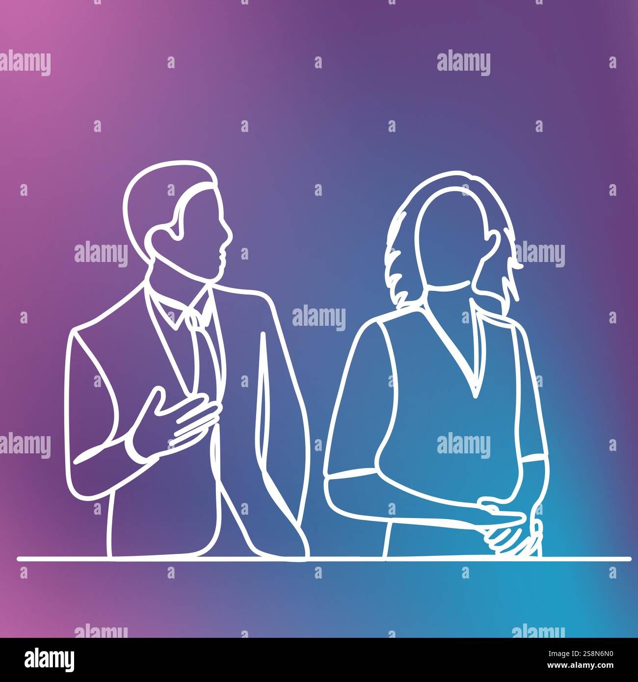 people talking continuous line drawing, vector Stock Vector Image & Art ...