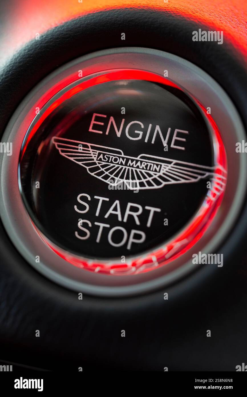 Aston Martin Engine Start Stop Button Stock Photo - Alamy