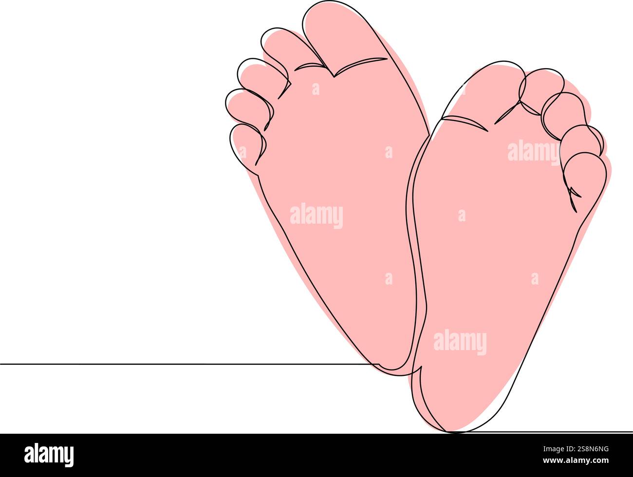One line drawing heel Stock Vector Images - Alamy