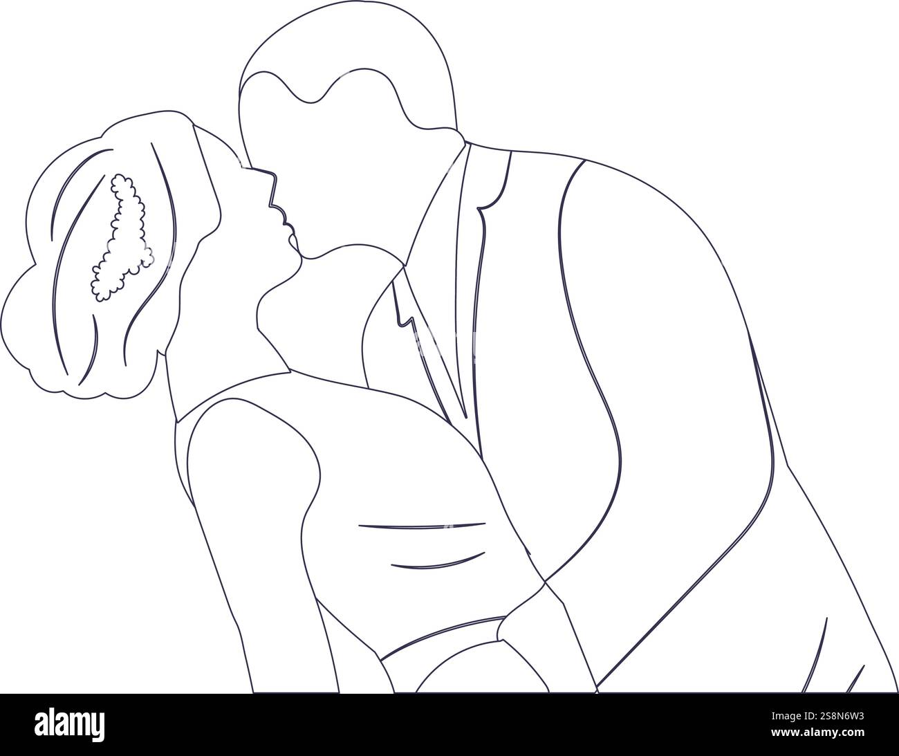 portrait of man and woman sketch ,contour line isolated Stock Vector ...