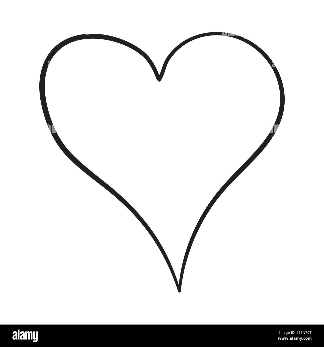 heart line sketch ,contour on white background isolated vector Stock ...
