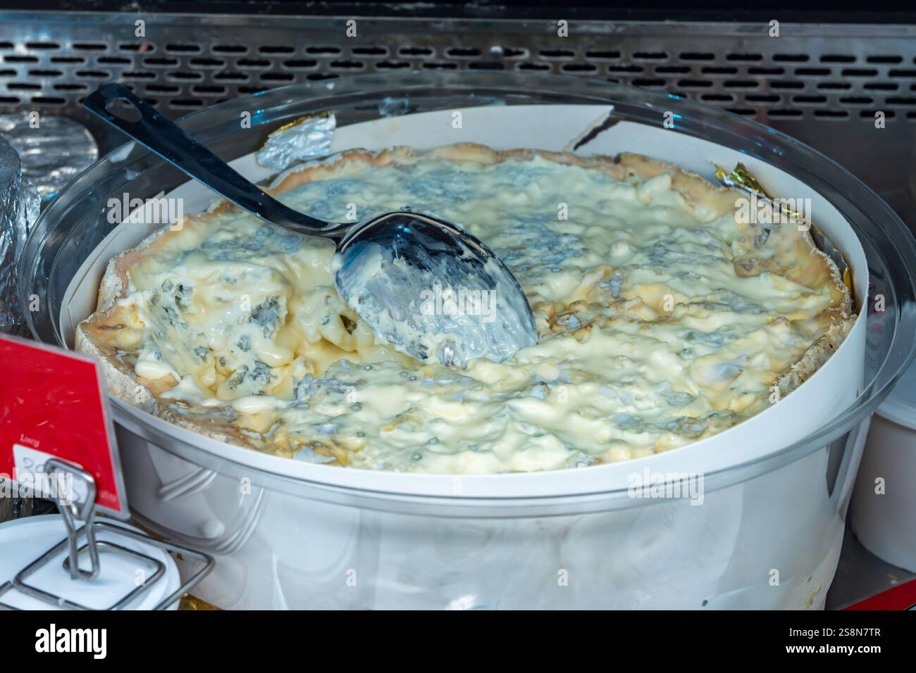 Italian food, buttery and soft blue cheese made from cow milk in ...