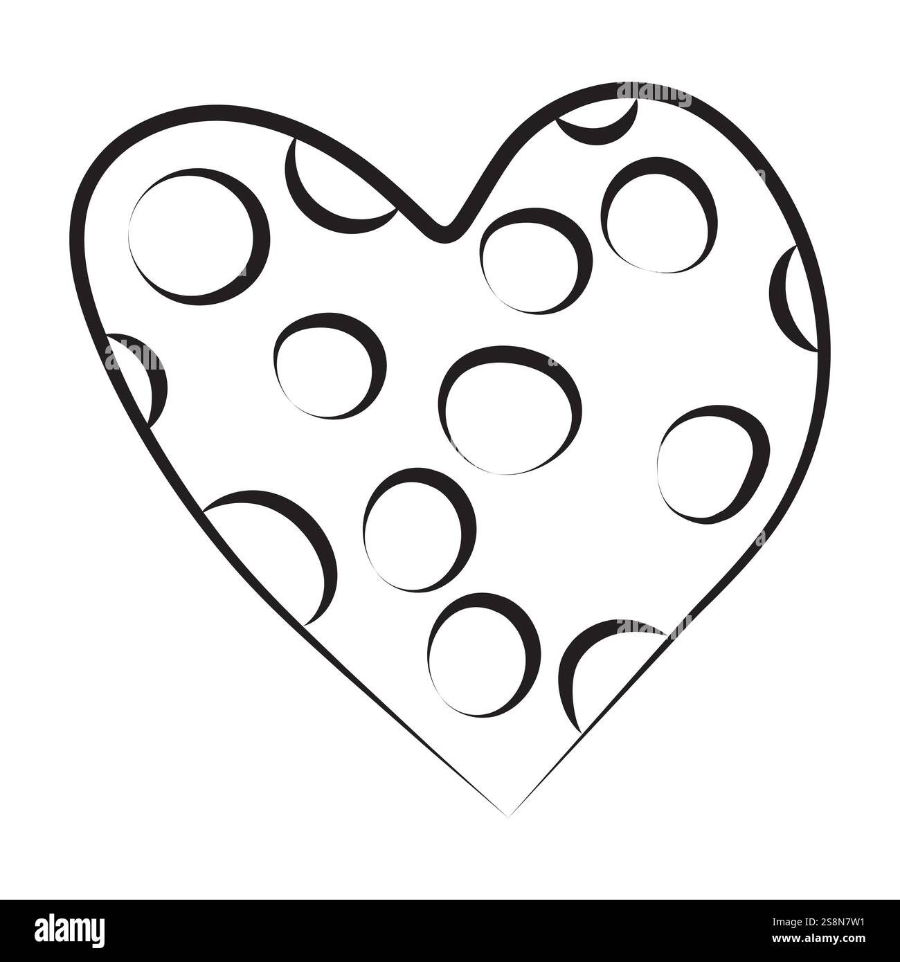heart sketch ,contour on white background isolated Stock Vector Image ...