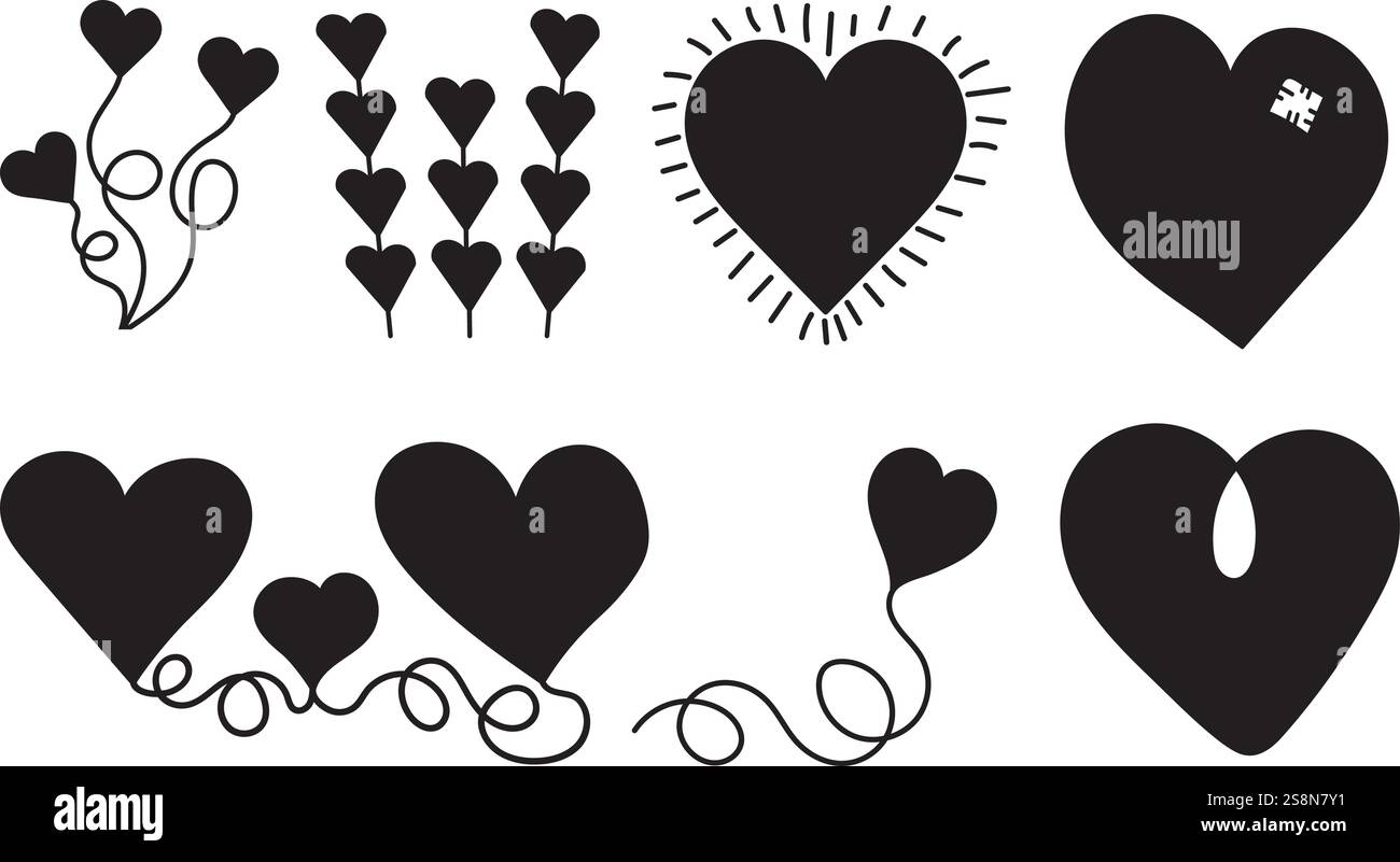 heart silhouette design vector isolated Stock Vector Image & Art - Alamy