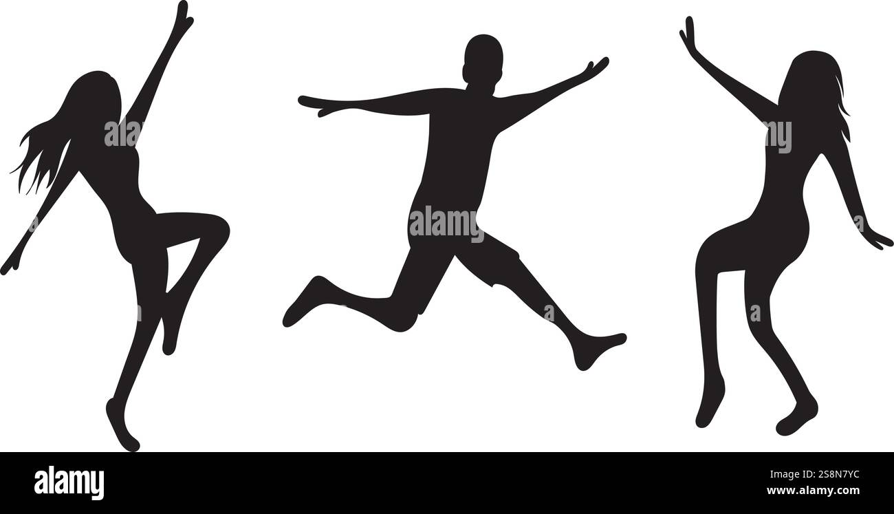 people rejoice silhouette design vector isolated Stock Vector Image ...
