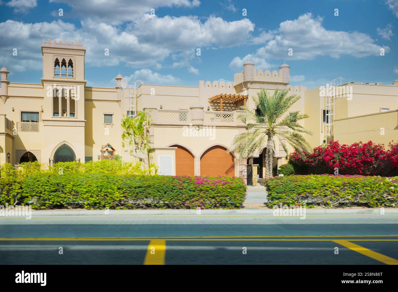 A traditional Arabian villa on the Palm Jumeirah. The Palm Jumeirah is ...