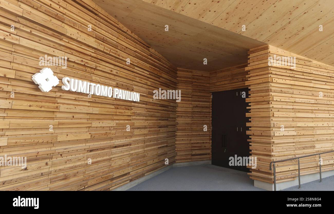 Photo taken on Jan. 23, 2025, shows Sumitomo Pavilion for the 2025 ...