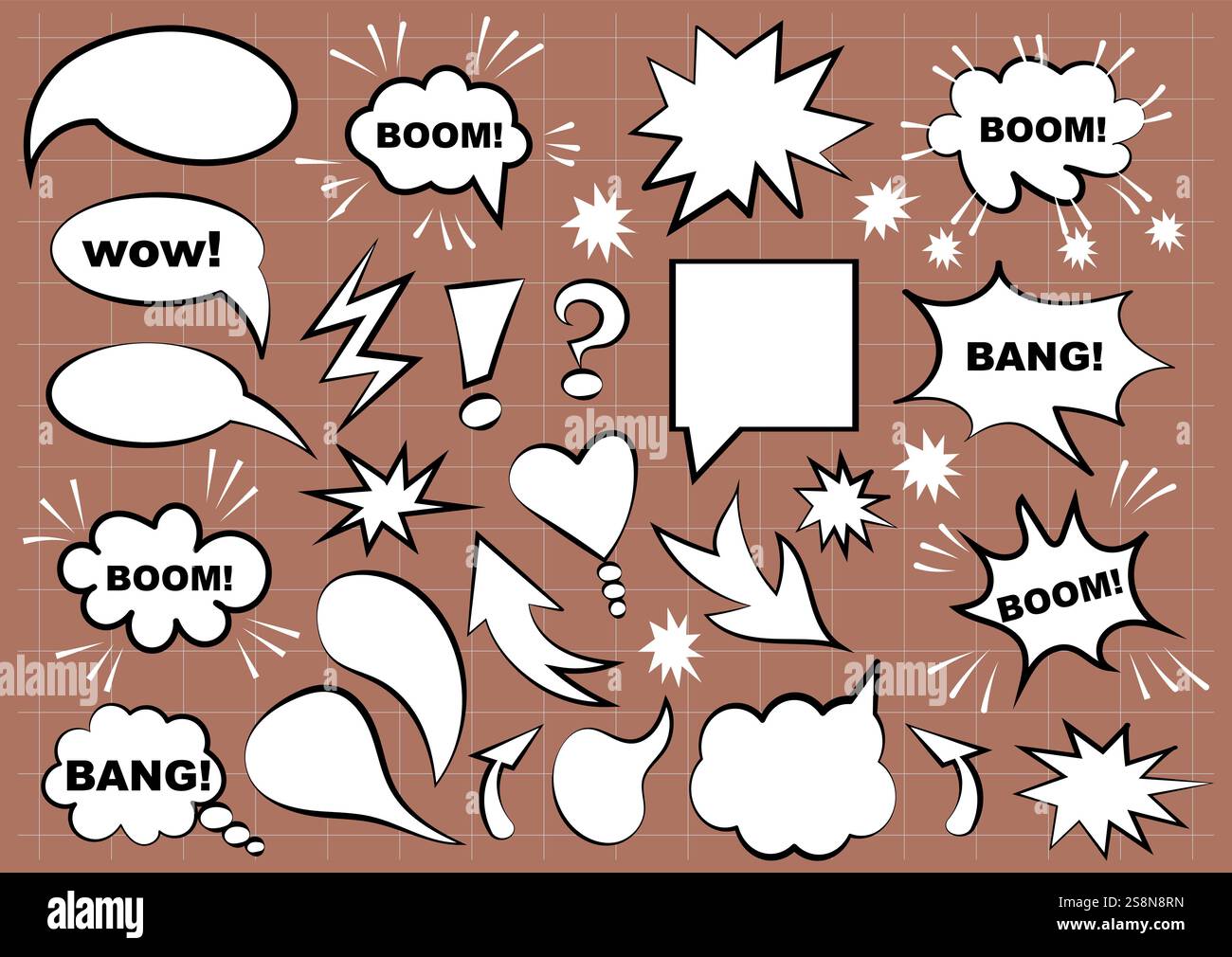 Cartoon retro comic style speech bubbles set Stock Vector Image & Art ...